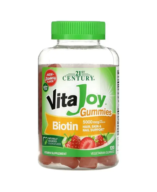 21ST CENTURY Vitajoy Biotin Gummies Strawberry 120 Vegetarian Gummies 2
