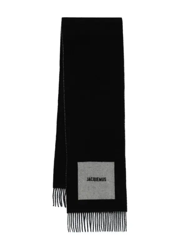 Jacquemus Logo Jacquard Scarfunisex - Black