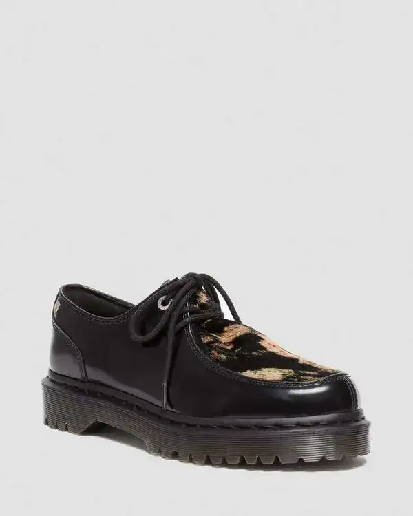 Dr. Martens Black Hair-On Calf Hair Pace Up Derbys 5-Eye Bex Square Toe Hair-On & Leather Shoes in Black | Dr  main image 4