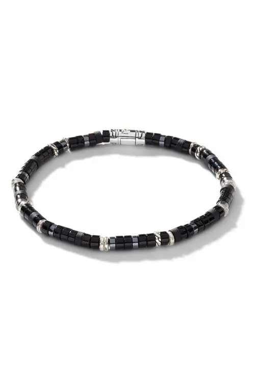 John Hardy Heishi Gemstone Bracelet - Silver/black