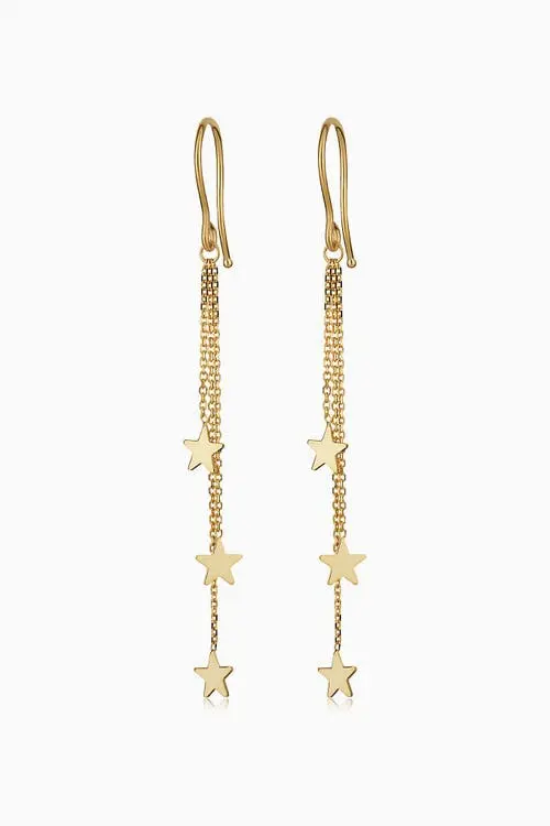 ORADINA 14k Starry Night Triple Drop Earrings