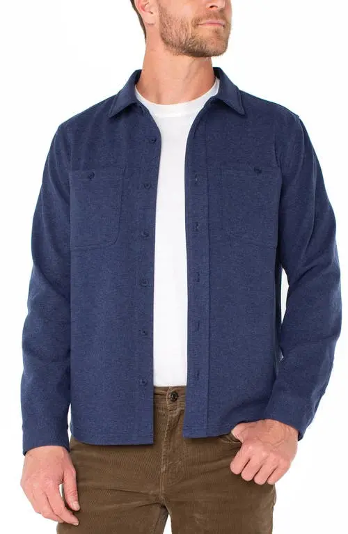 LIVERPOOL Knit Button-up Shirt - Midnight Blue