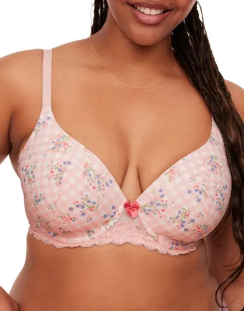 ADORE ME Nare Contour Full Coverage Bra - Plaid Pink