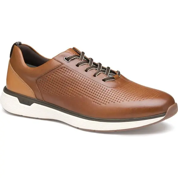 Johnston & Murphy Xc4® Prentiss Waterproof Plain Toe Derby - Tan Waterproof Full Grain