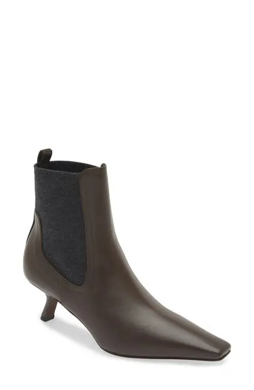 Brunello Cucinelli Kitten Heel Chelsea Boot - C8279 Testa Moro