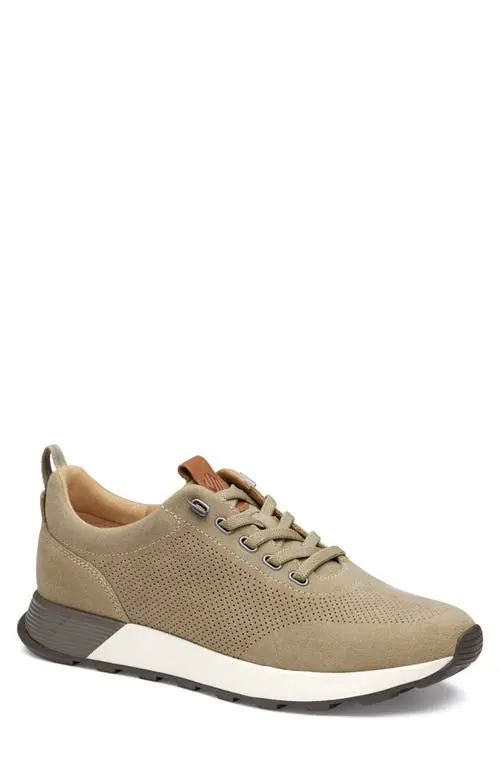 Johnston & Murphy Kinnon Perforated Leather Jogger Sneaker - Taupe Oiled Suede