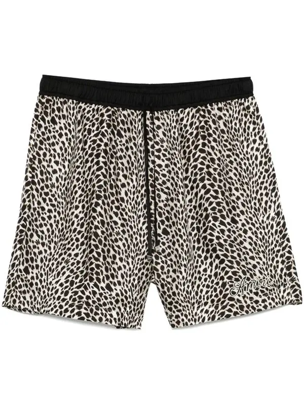 Amiri Leopard Print Shorts - Neutrals