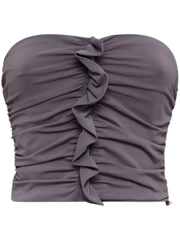 Attico Ruffled Strapless Top