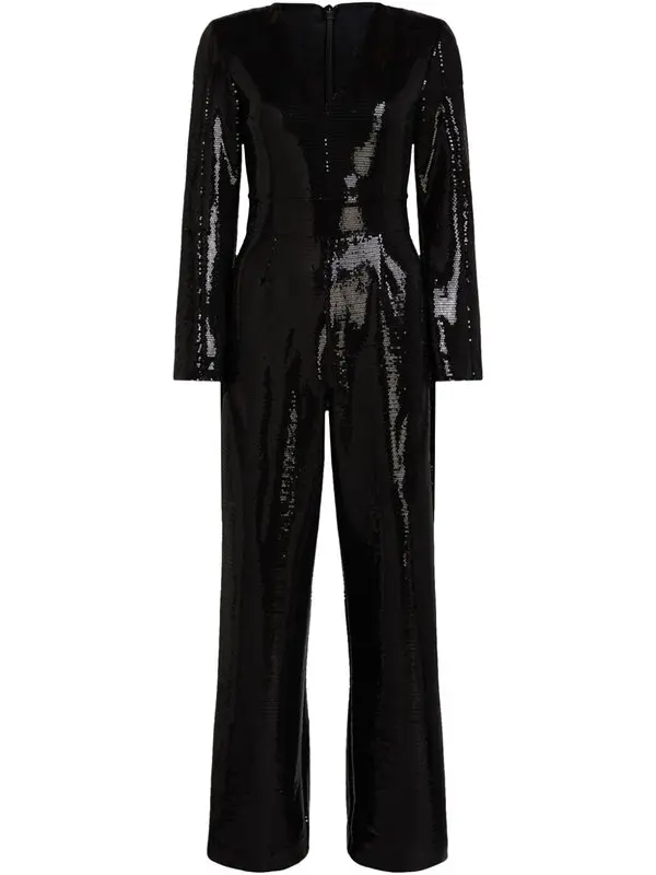 Karl Lagerfeld Sequin-Embellished Jumpsuit In Black 50% Off