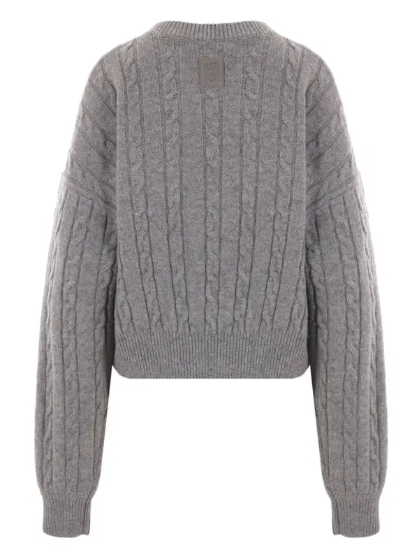 Loewe Cable Knit Wool Sweater - Grey