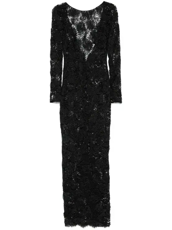 alessandra rich sequin embellished evening dress 1940s Confetti Mesh Evening Dress
