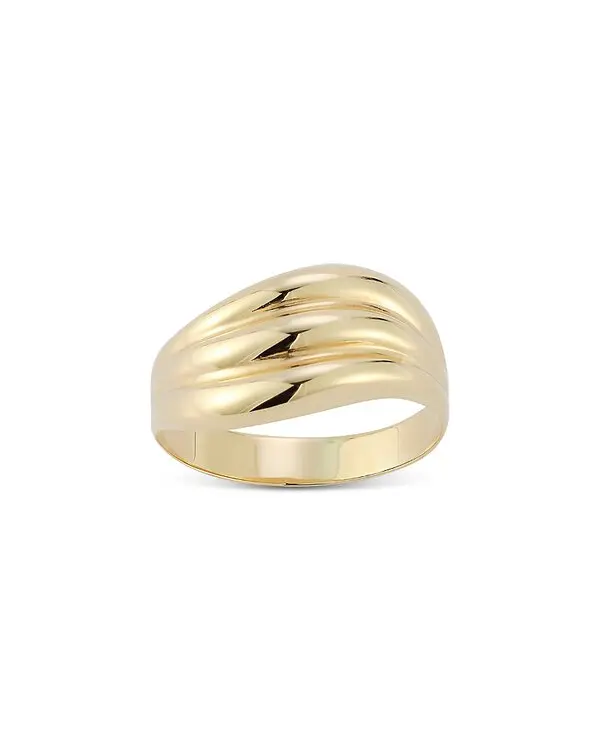 Bloomingdale'S Polished 14k Yellow Triple Wave Statement Ring
