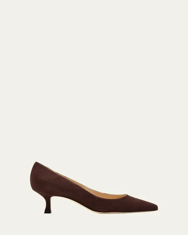 Manolo Blahnik Srila Suede Pumps - Dark Brown