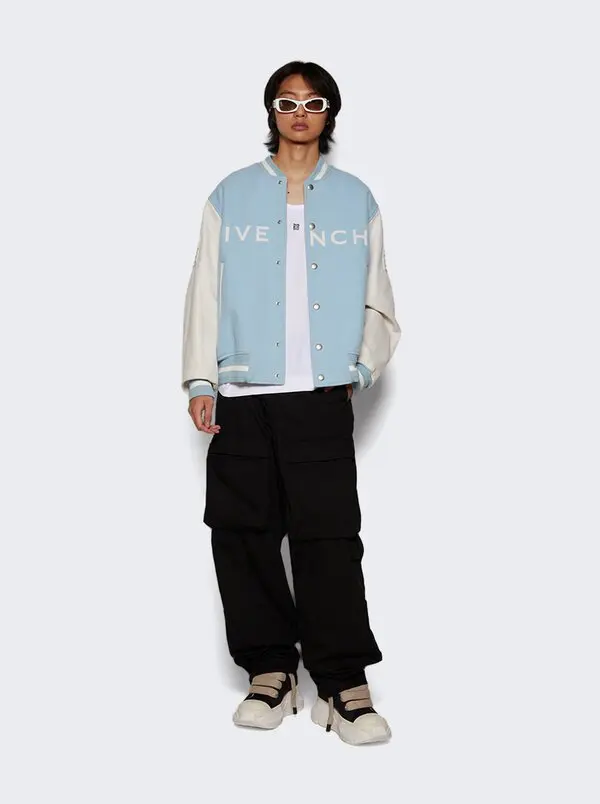 Givenchy Varsity Jacket - White And Sky Blue