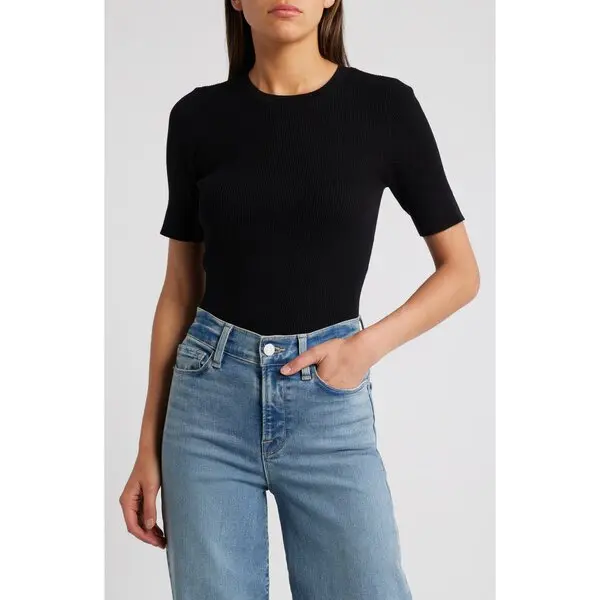 Rails Ari Ribbed Elbow-length Sleeve Sweater