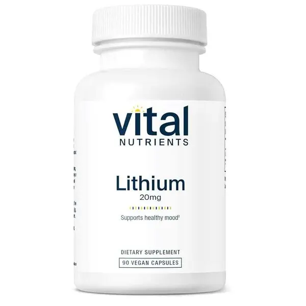 VITAL NUTRIENTS Lithium Orotate 20mg 90 Capsules