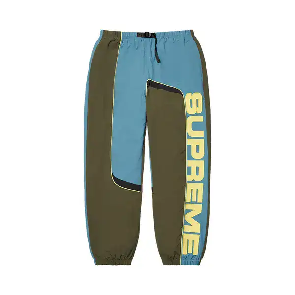 Supreme Paneled Belted Track Pant - Green | Editorialist