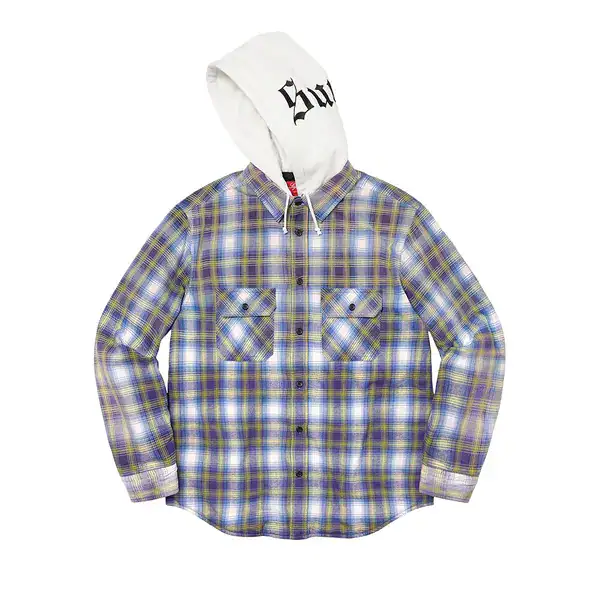 supreme Hooded Flannel Zip Up Shirt Supreme - Hooded Flannel Zip