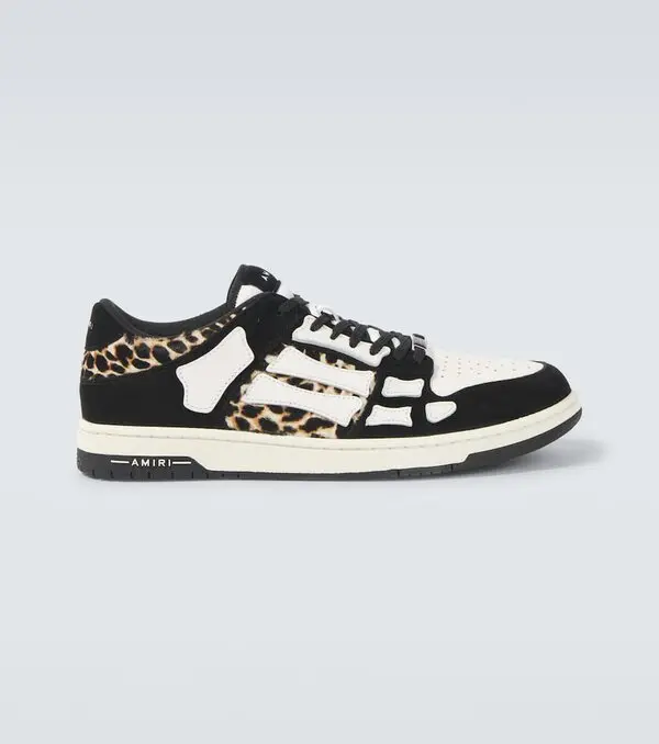 Amiri Leopard Skel Top Low Leather Sneakers