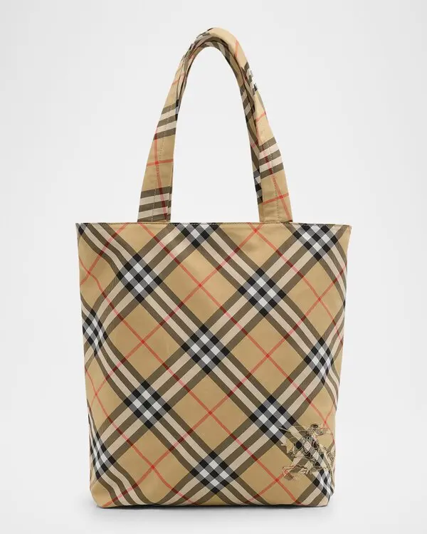 Burberry Check Tote Bag - Sand