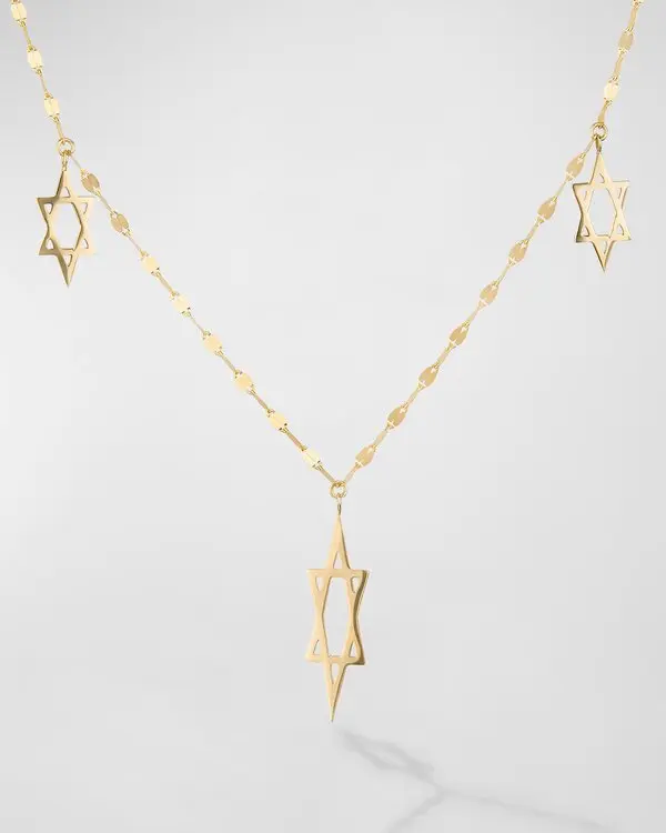 Lana Jewelry Triple Star Of David Charm Necklace
