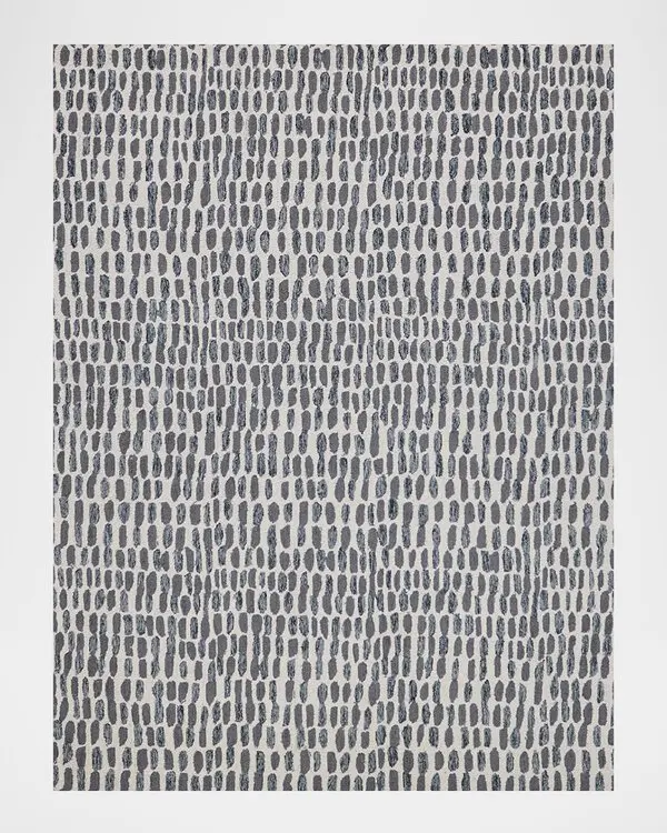 EXQUISITE RUGS Ink Blot Hand-tufted Black & Gray Rug, 5' X 8