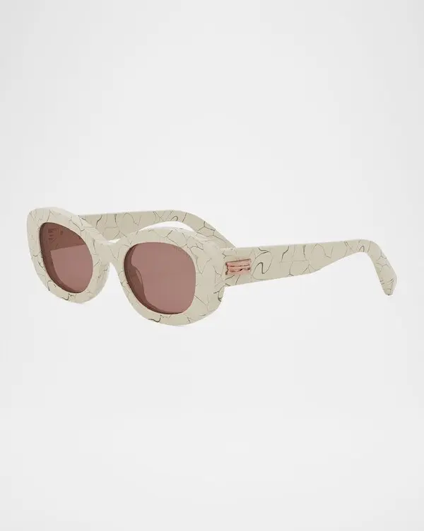 BVLGARI B.zero1 Oval Sunglasses - Whiteother Brown