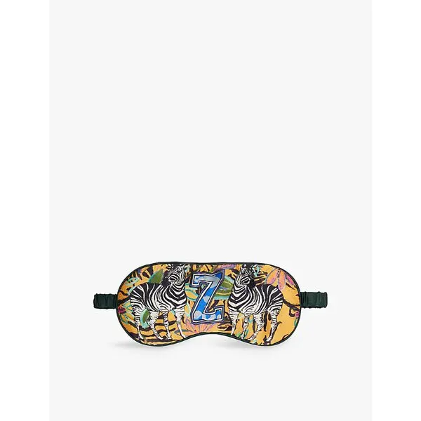 JESSICA RUSSELL FLINT Graphic-print Padded Silk Sleep Mask