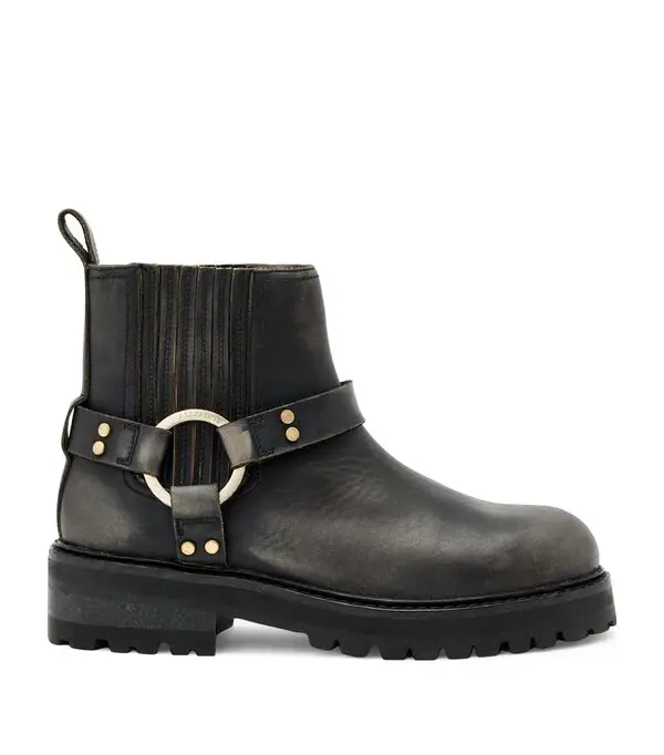 All Saints Leather Biker Boots - Brown