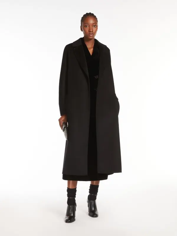 Max Mara Cashmere And Wool Wrap Coat - Black | Editorialist