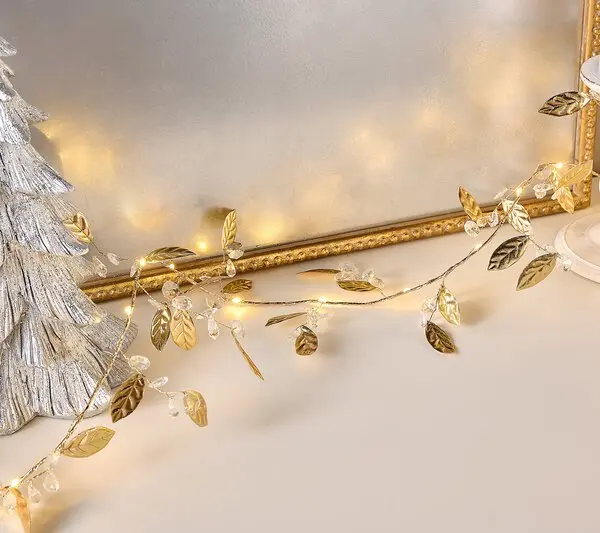 LWYA BY KIM GRAVEL As Is 6' Decorative Crystal & Magnolia Light Strand Kim