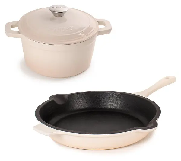 BERGHOFF Neo 3pc Cast Iron Fry Pan & Round Dutc H Oven Set