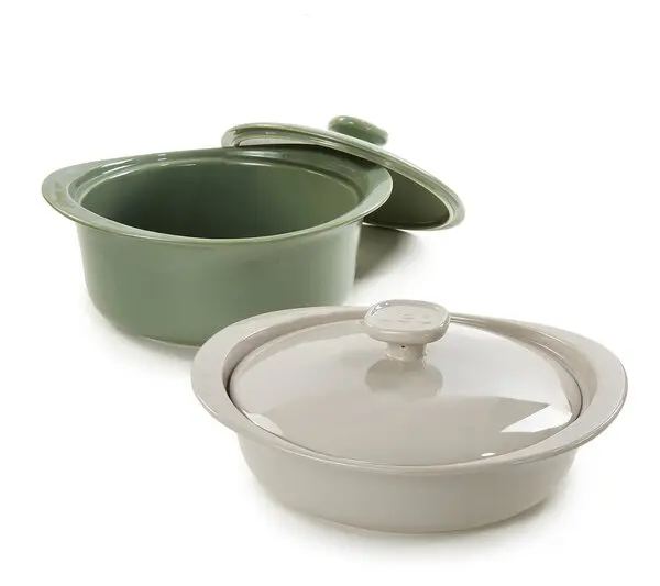BERGHOFF Balance 4pc Stone Casserole Set With S Tone Cover
