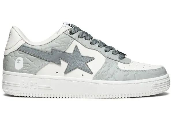 BAPE A Bathing Ape Sta #4 Linecamoin Sneakers - White/grey