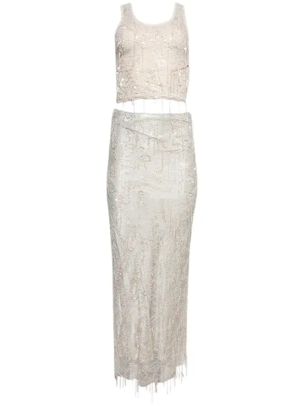 Christopher Esber Encased Beaded Ivy Disconnect Dress