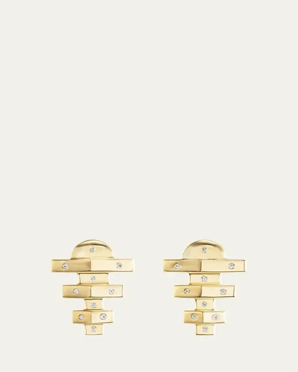 Brent Neale Small Hopscotch Diamond Earrings - Platinum
