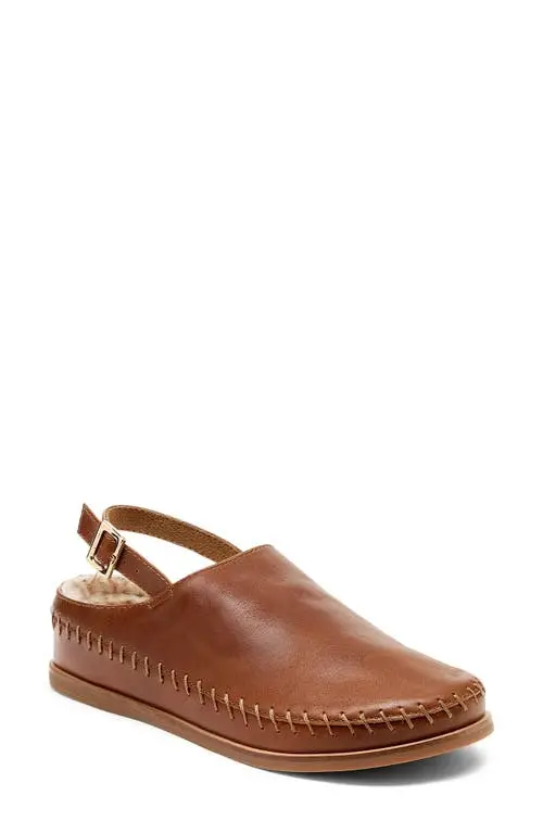 KELSI DAGGER BROOKLYN Freddy Faux-fur Lined Slingback Flat - Cognac