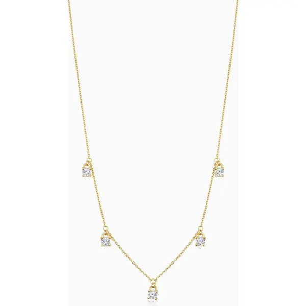 ORADINA 14k Seeing Sparks Dangle Necklace - Yellow Gold
