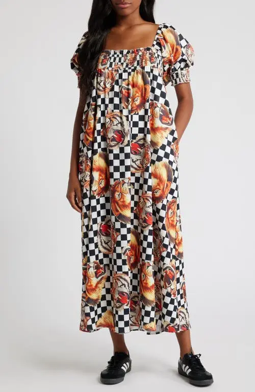 DRESSED IN LALA Palm Springs Lion Print Maxi Dress