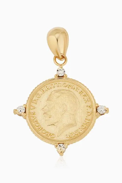 ORADINA 14k Two Tone Gold King George V Legacy Coin Pendant - 14k Two-tone Gold