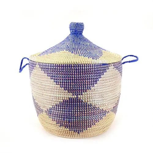 MBARE Dou Lid Storage Basket Chevron Low Storage