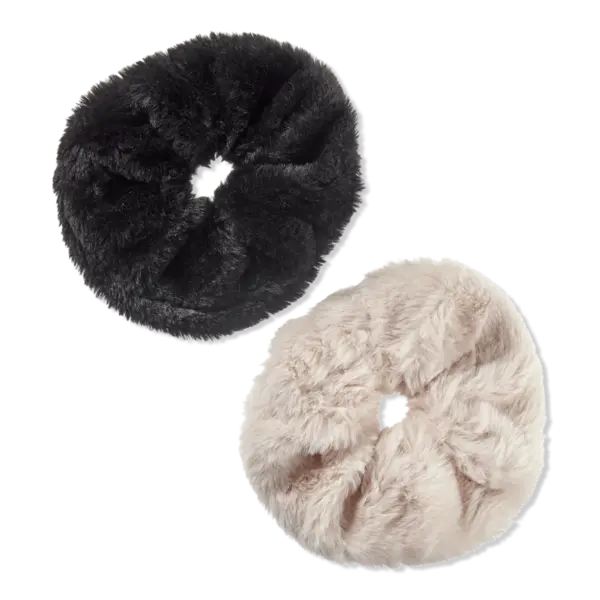 SCUNCI Faux Fur Scrunchies 2 Count
