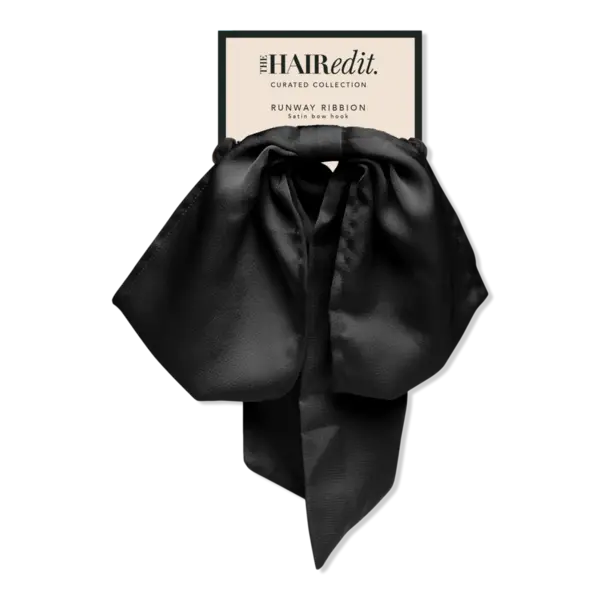 THE HAIR EDIT Runway Ribbon Bow Hook Satin Scrunchie
