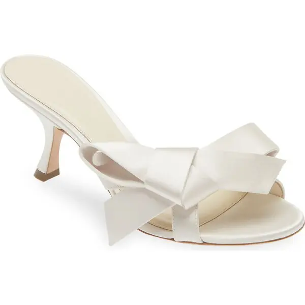 Giambattista Valli Bow Satin Sandal - Ivory