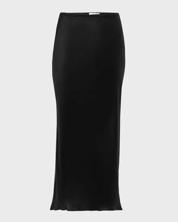 Sablyn Miranda Silk Midi Skirt - Black