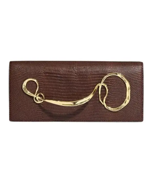 Alexis Bittar Lizard-embossed Clutch Bag - Chocolate