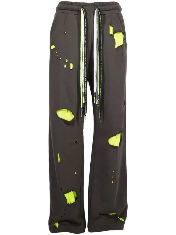 MOSTLY HEARD RARELY SEEN Ripped-up Cotton Sweatpants - Grey