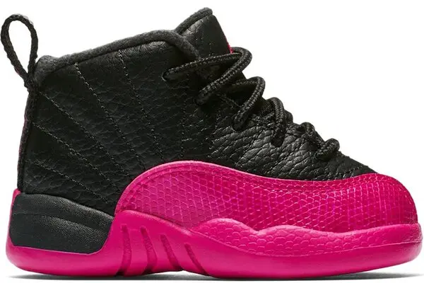 JORDAN 12 Retro Sneakers - Black/deadly Pink/metallic Silver