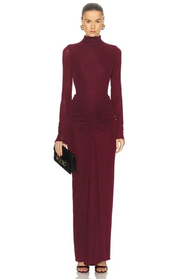Ronny Kobo Scorpio Dress In Burgundy - Oxblood | Editorialist