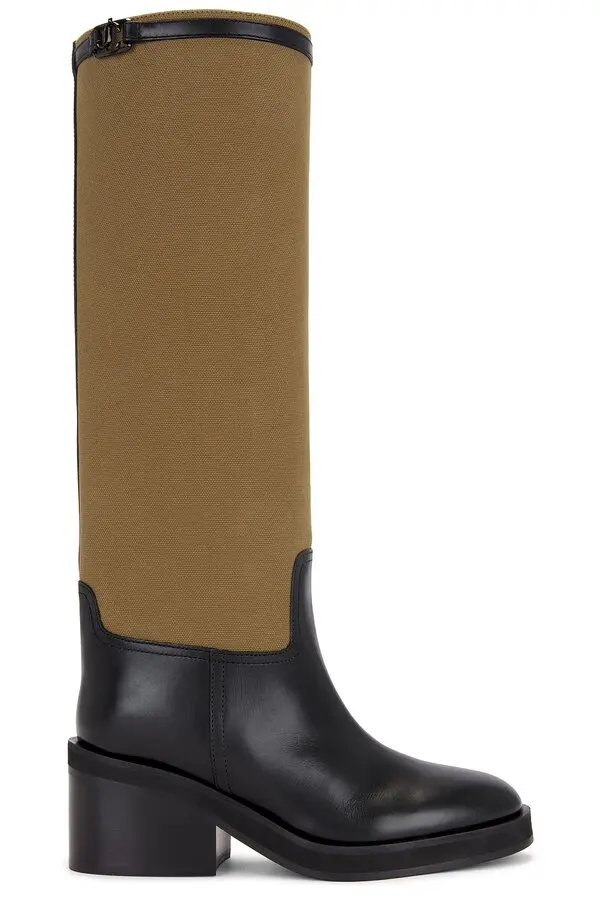 JIMMY CHOO Yasmin 70 Boots - Black & Caper Green